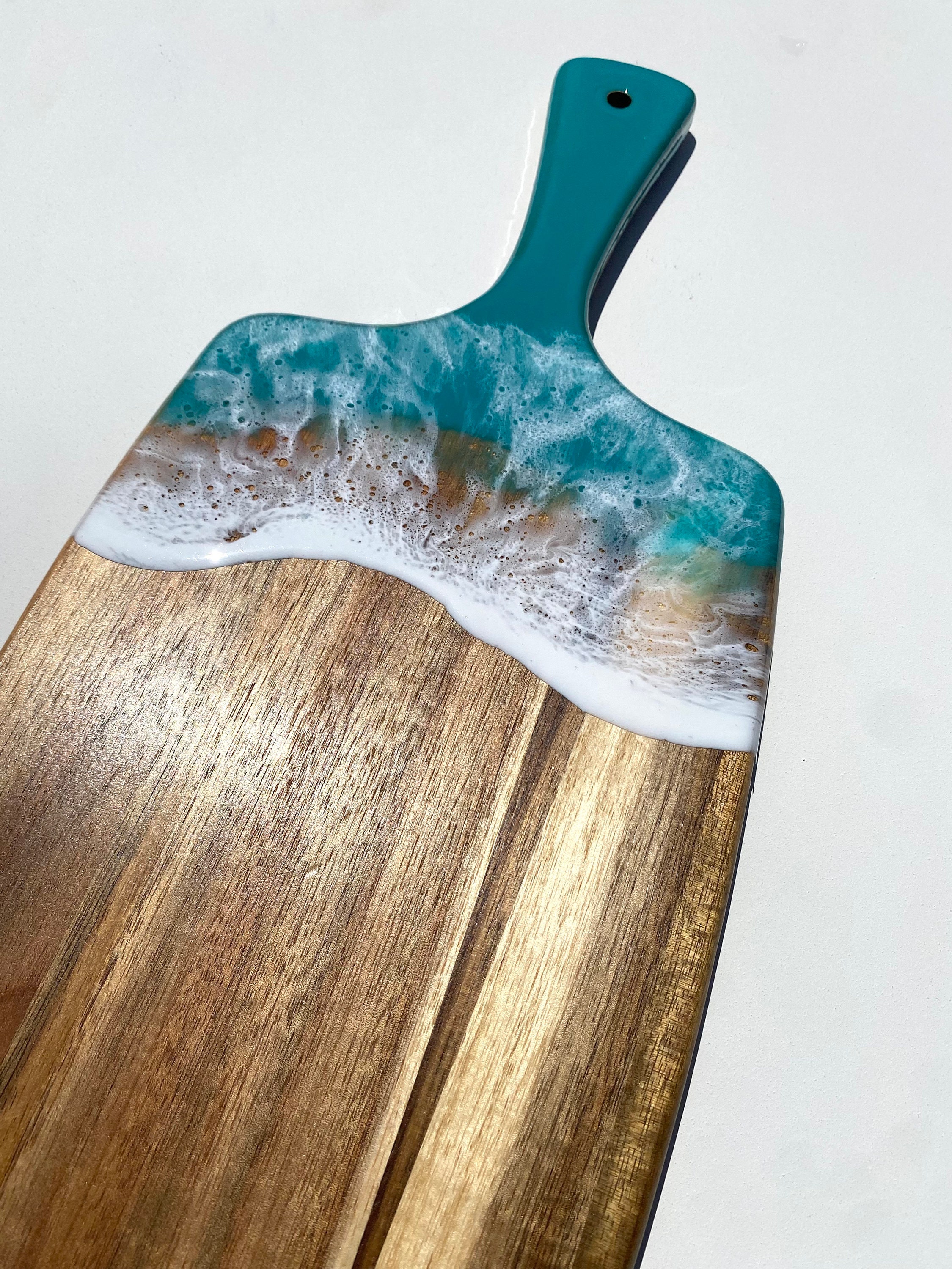 Ocean Charcuterie Board, Ocean Cutting Board, Teal Ocean Cutting Board ...