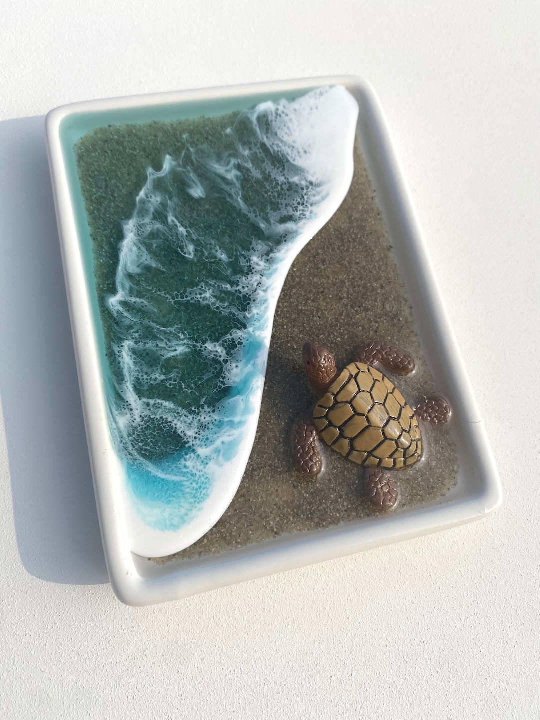 Ocean Jewelry Tray, Ocean Soap Dish, Ocean Trinket Dish, Resin Ocean ...