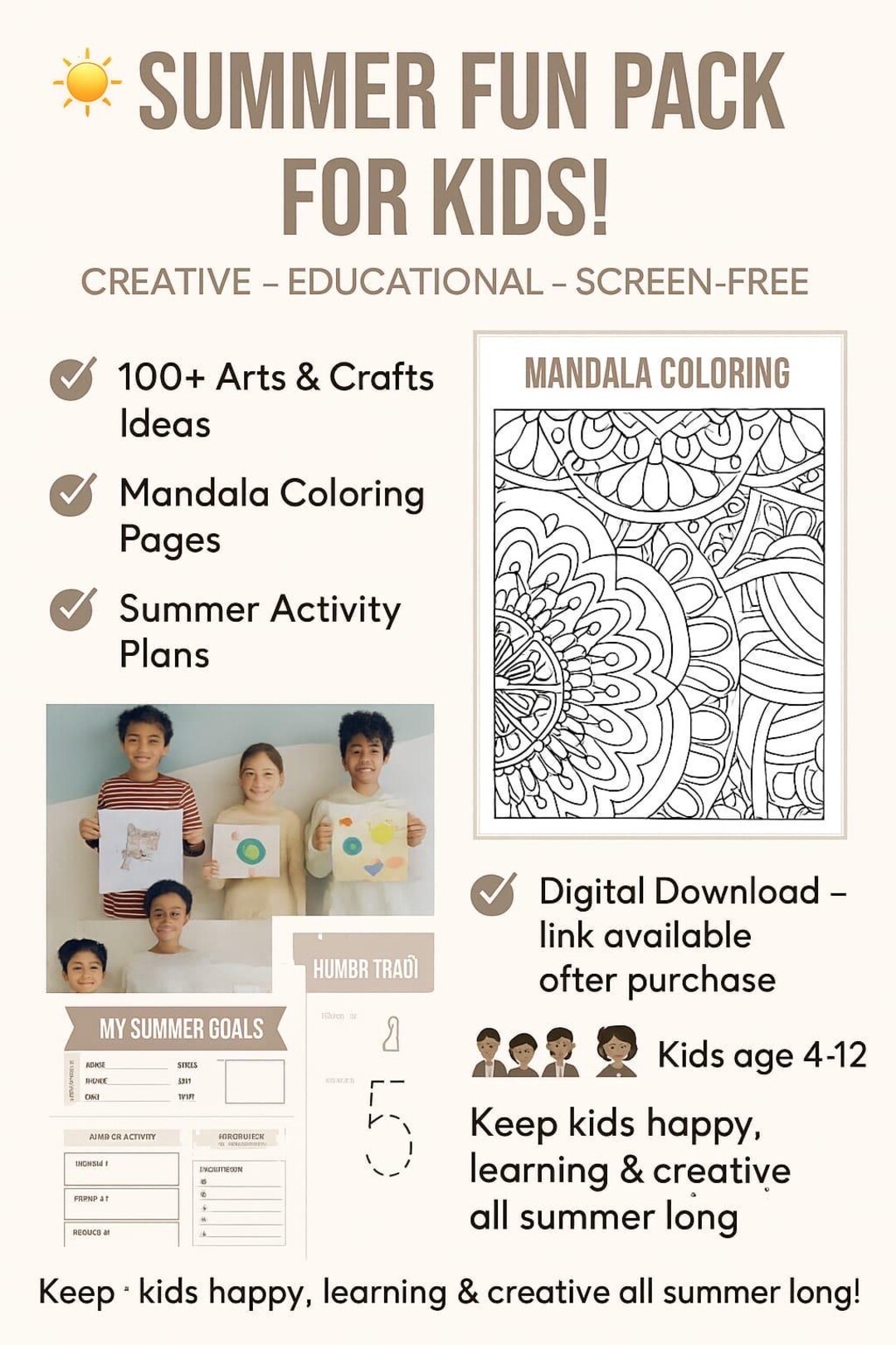SUMMER FUN Pack for KIDS - Etsy