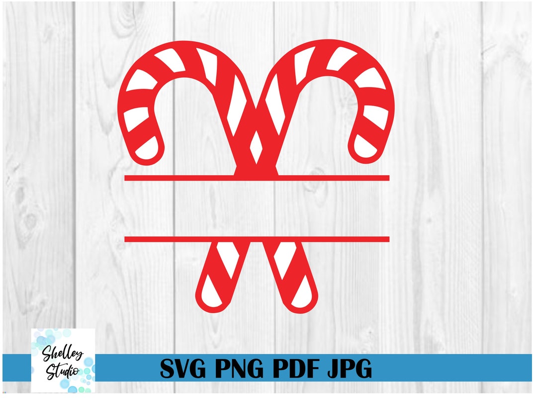 Candy Cane Name Monogram Svg, Candy Cane Svg, Christmas Monogram ...