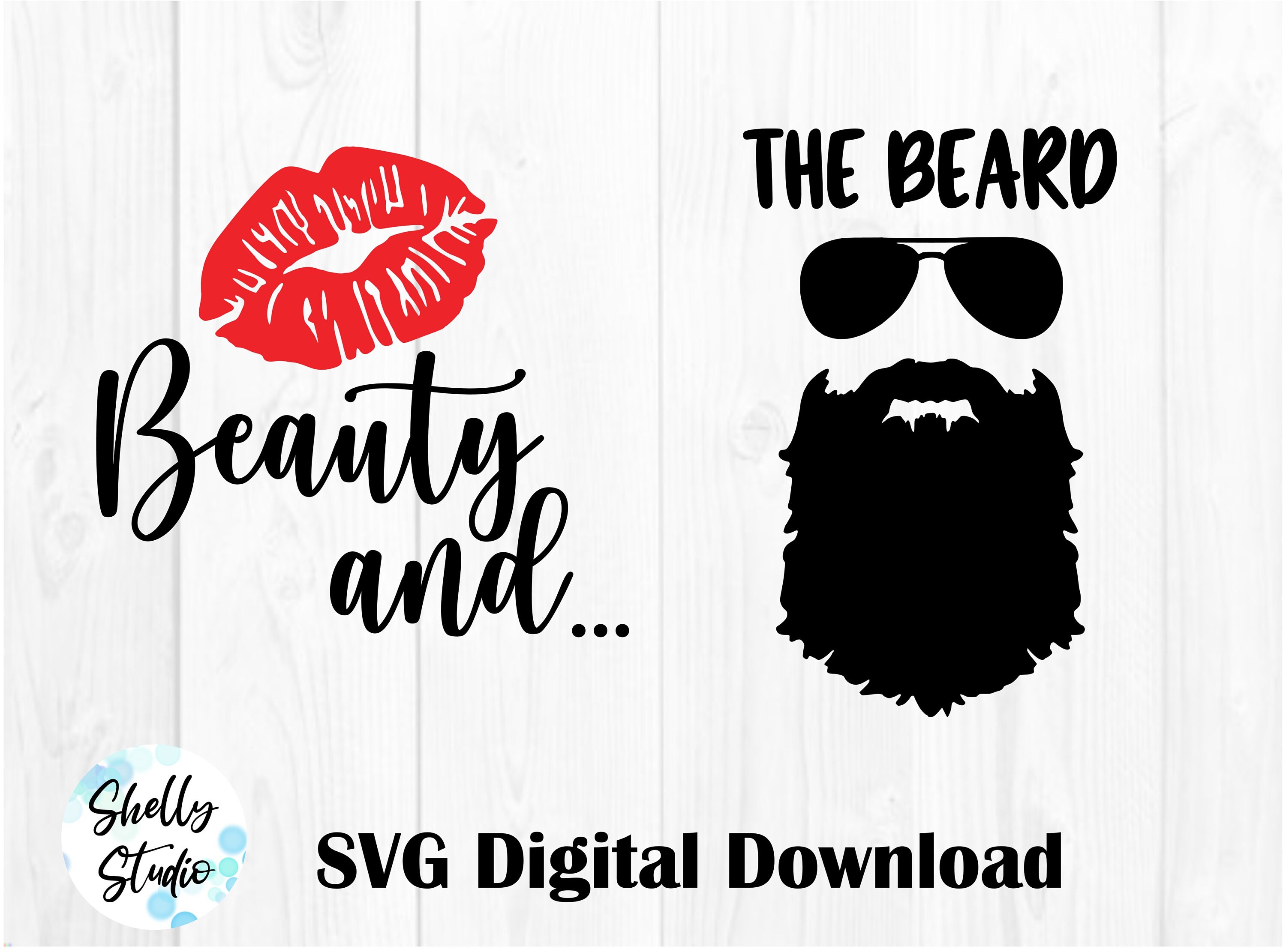 Digital Prints Prints Beauty And The Beard Svg Valentine Day Couples ...