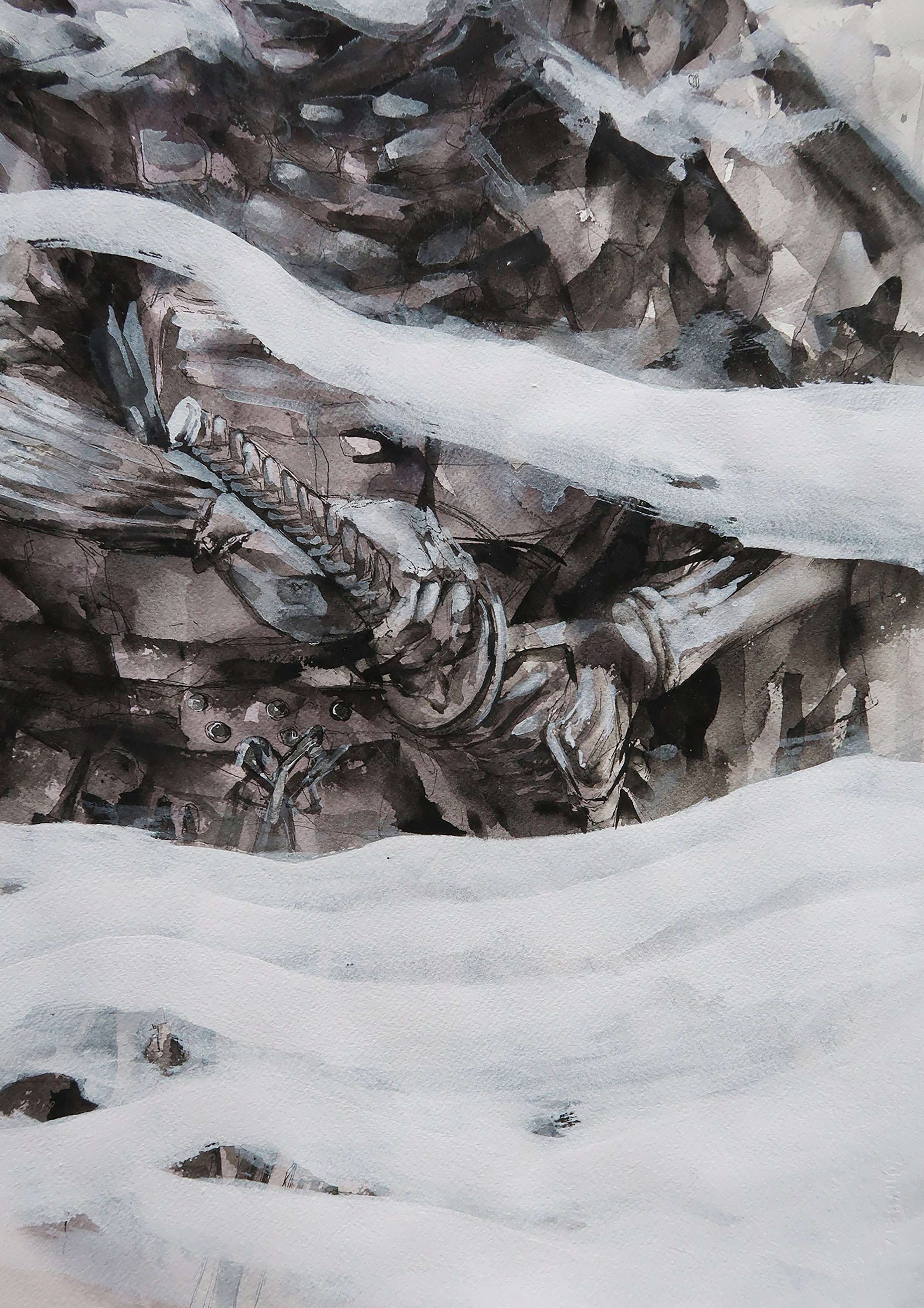 Original Samurai painting in watercolour Japanese ink | Etsy