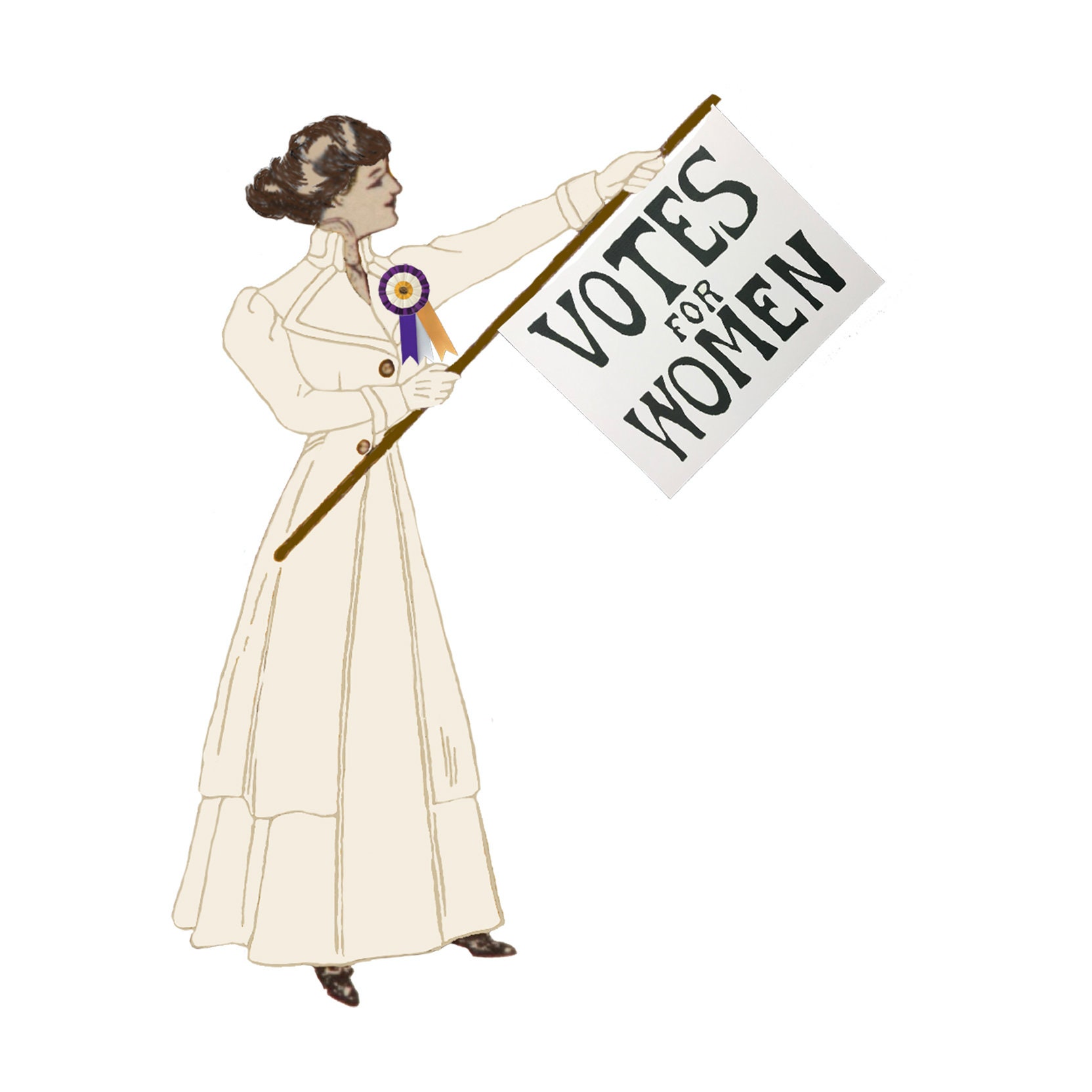 Suffragette Satin Rosette. Historically Accurate. ADD ON Suffrage Sash ...