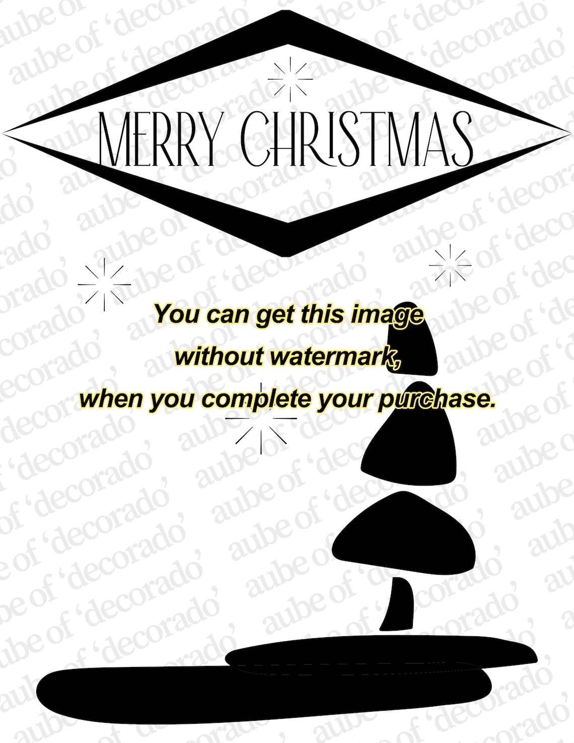 Printable card for christmas black and white postcard holiday | Etsy