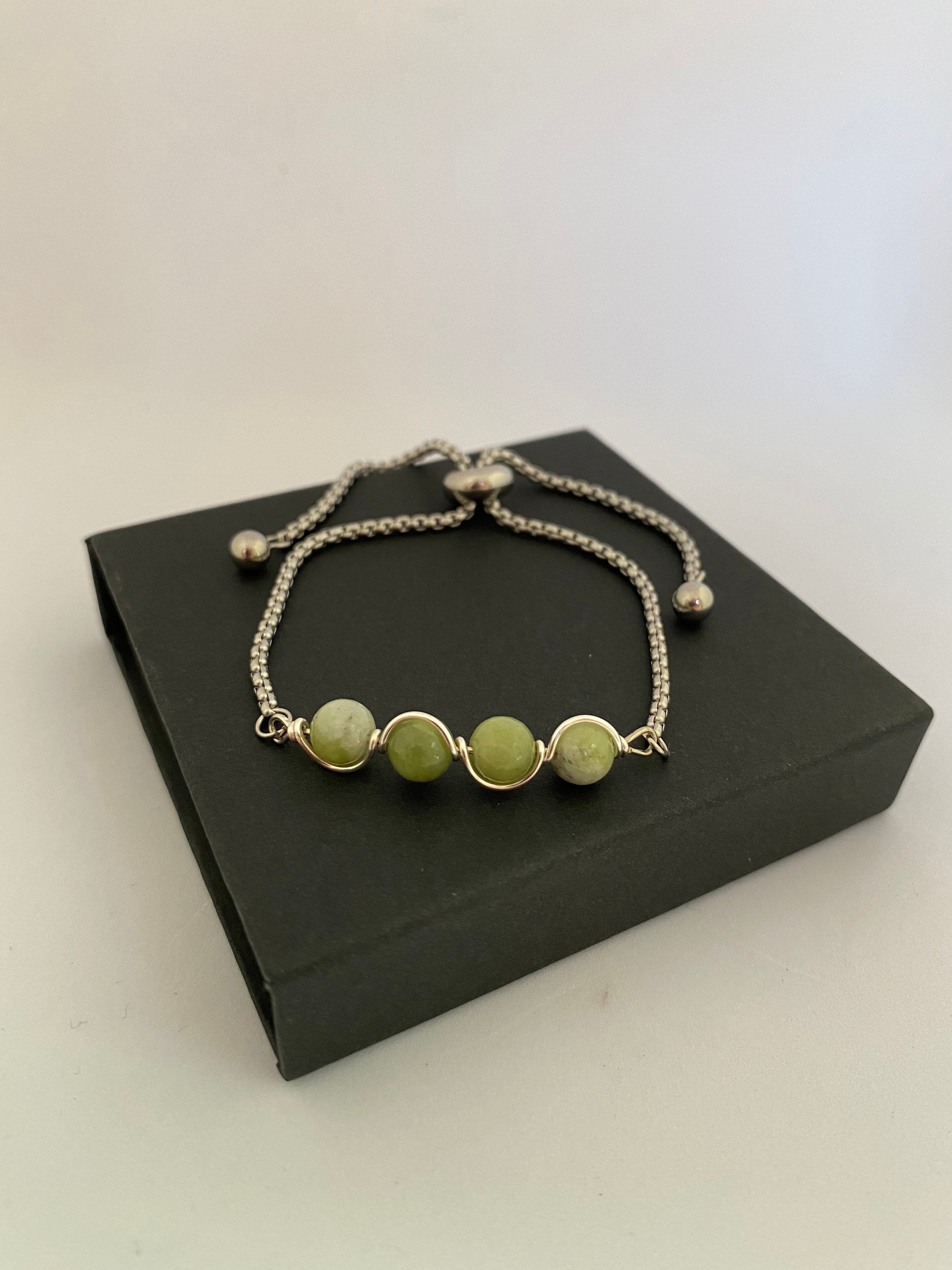 Peridot Bracelet, Adjustable Stainless Steel, August Birthstone - Etsy