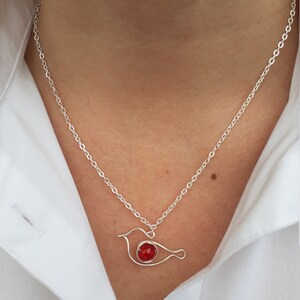 Red Necklace and Earrings, Robin Jewellery, Robin Necklace, Bird ...