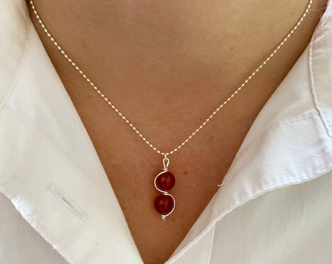 Dark Red Fairy Necklace - Etsy