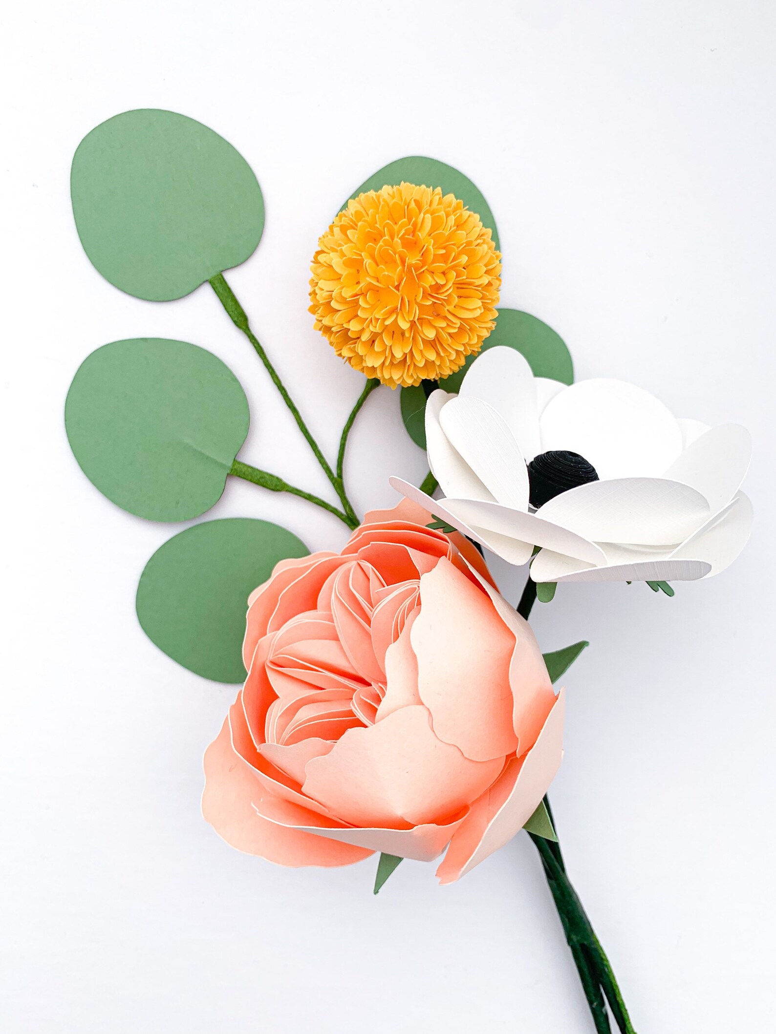 Paper Flower Bouquet - Paper Anniversary - Paper Gifts - Stemmed Paper ...