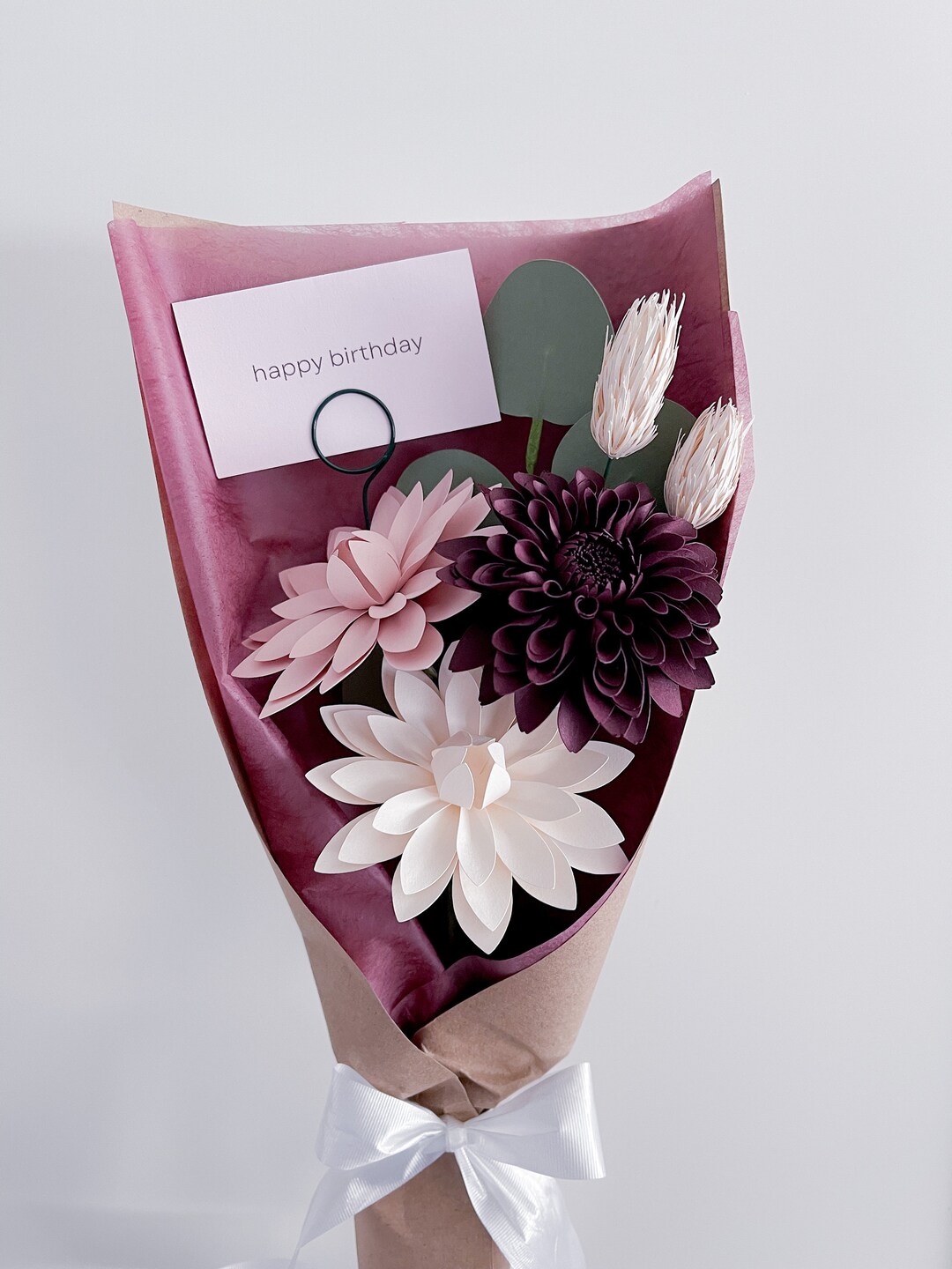 Paper Flower Bouquet - Paper Anniversary - Paper Gifts - Stemmed Paper ...