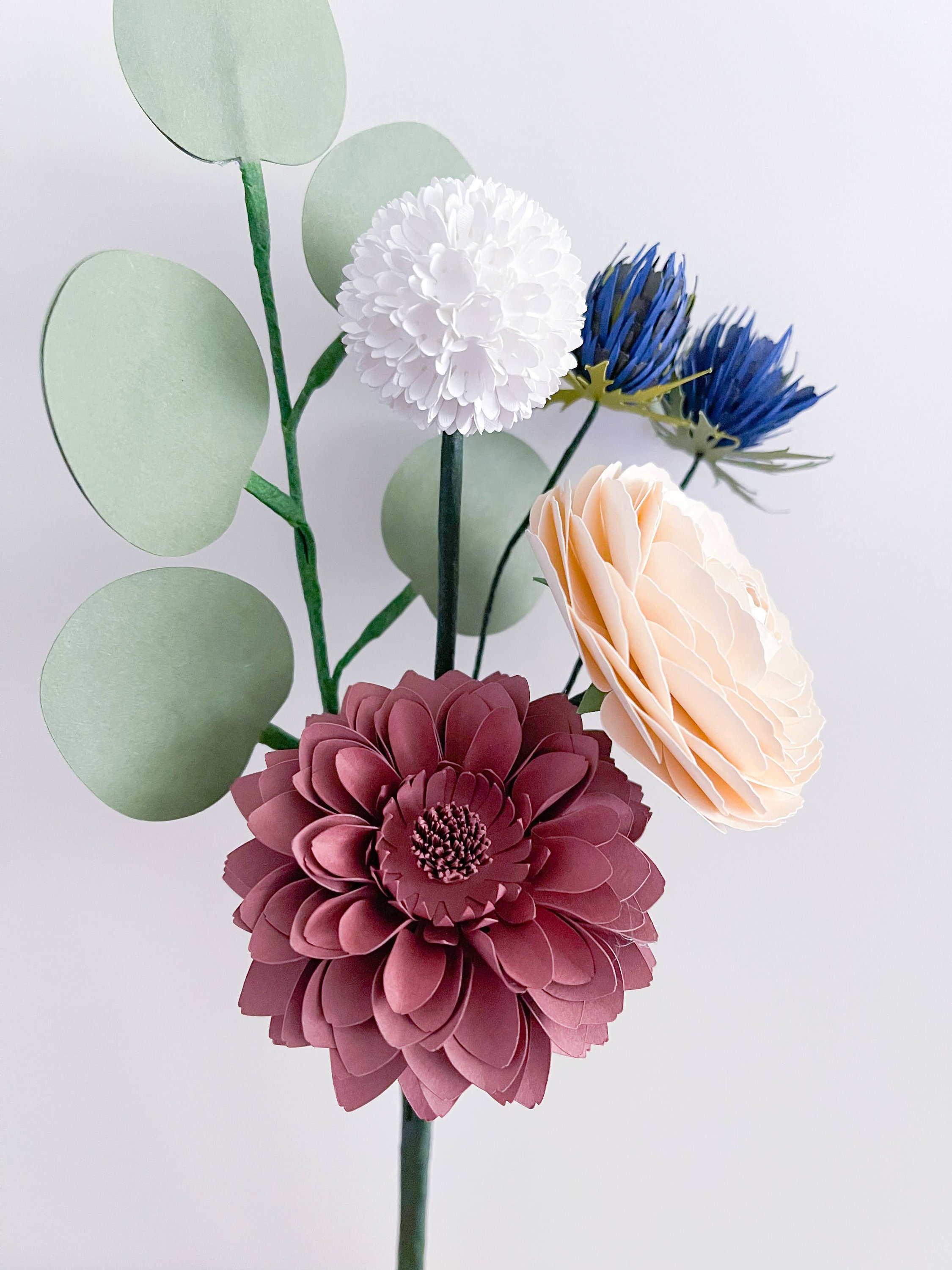 Paper Flower Bouquet Paper Anniversary Paper Gifts Stemmed Paper ...