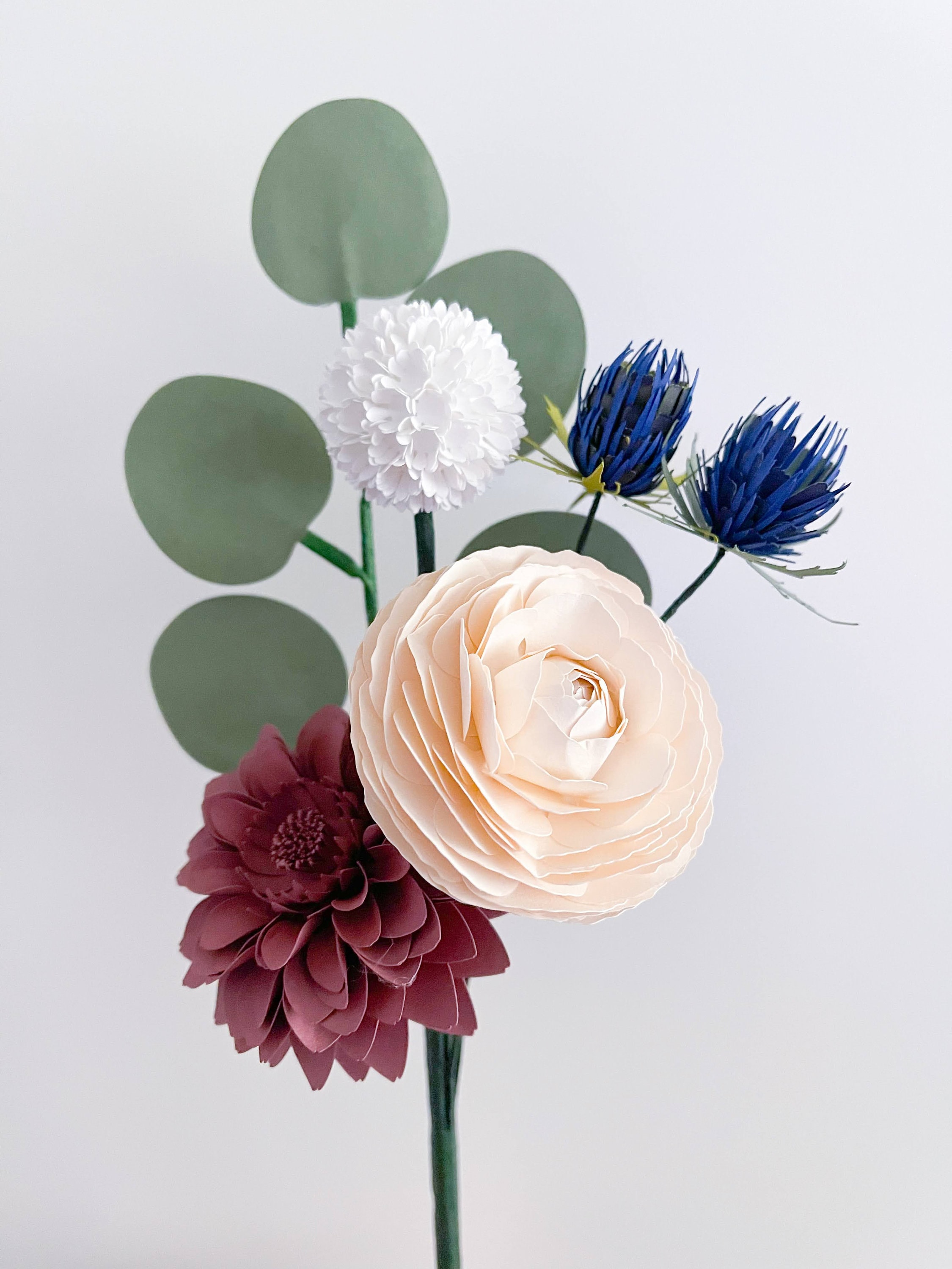 Paper Flower Bouquet Paper Anniversary Paper Gifts Stemmed Paper ...