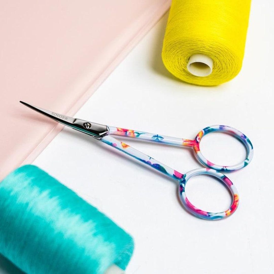 SINGER Scissors, Ccolored Embroidery Scissors With Curved Tips, (4 ...