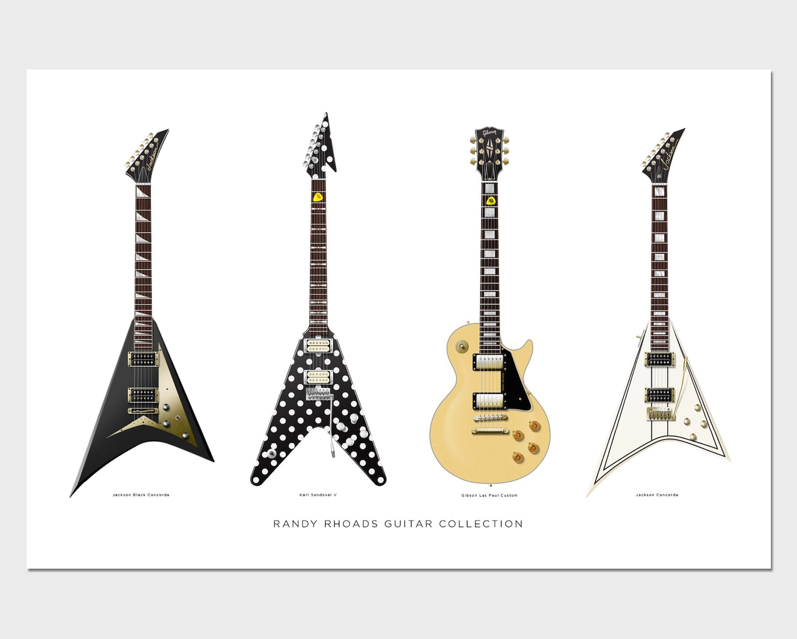Randy Rhoads Guitar Collection Poster: Jackson Concorde Karl | Etsy