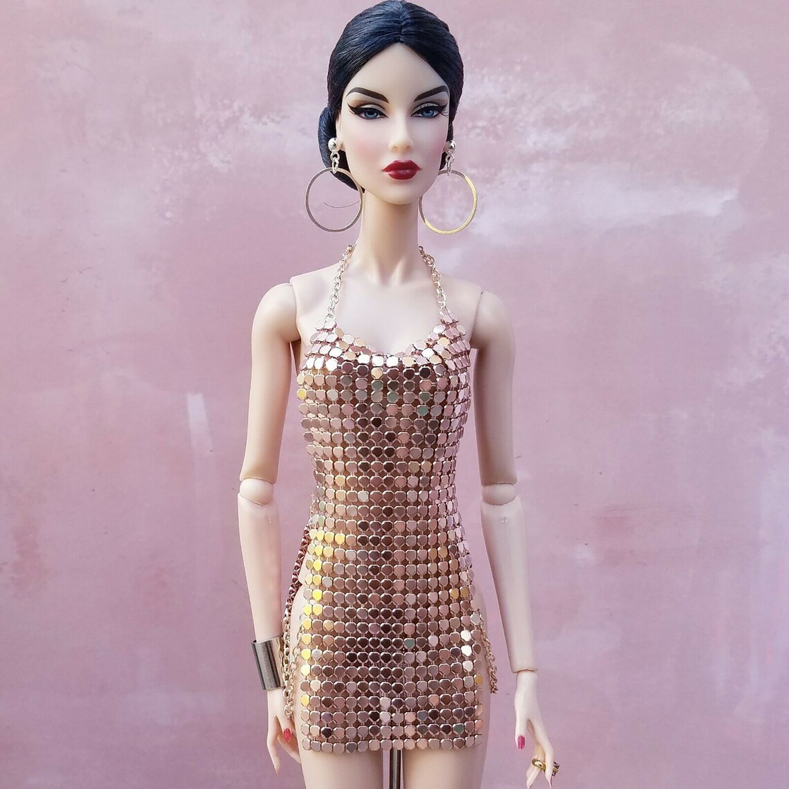 Metal Chain Mail Mesh Dress for 12-inch Dolls Like Integrity Toys Poppy ...