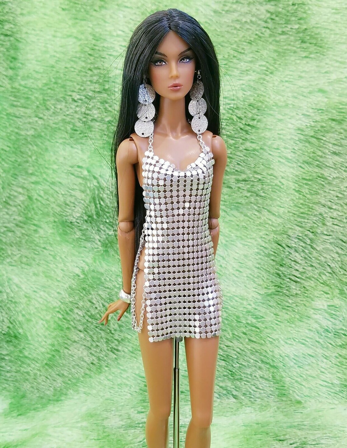 Metal Chain Mail Mesh Dress for 12-inch Dolls Like Integrity Toys Poppy ...