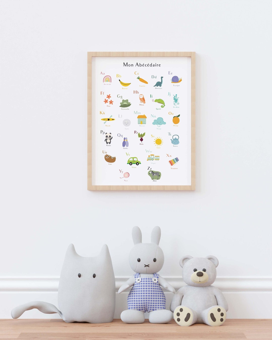 Affiche ABECEDAIRE, Nursery Art, Alphabet Poster, ABC Poster, Newborn ...