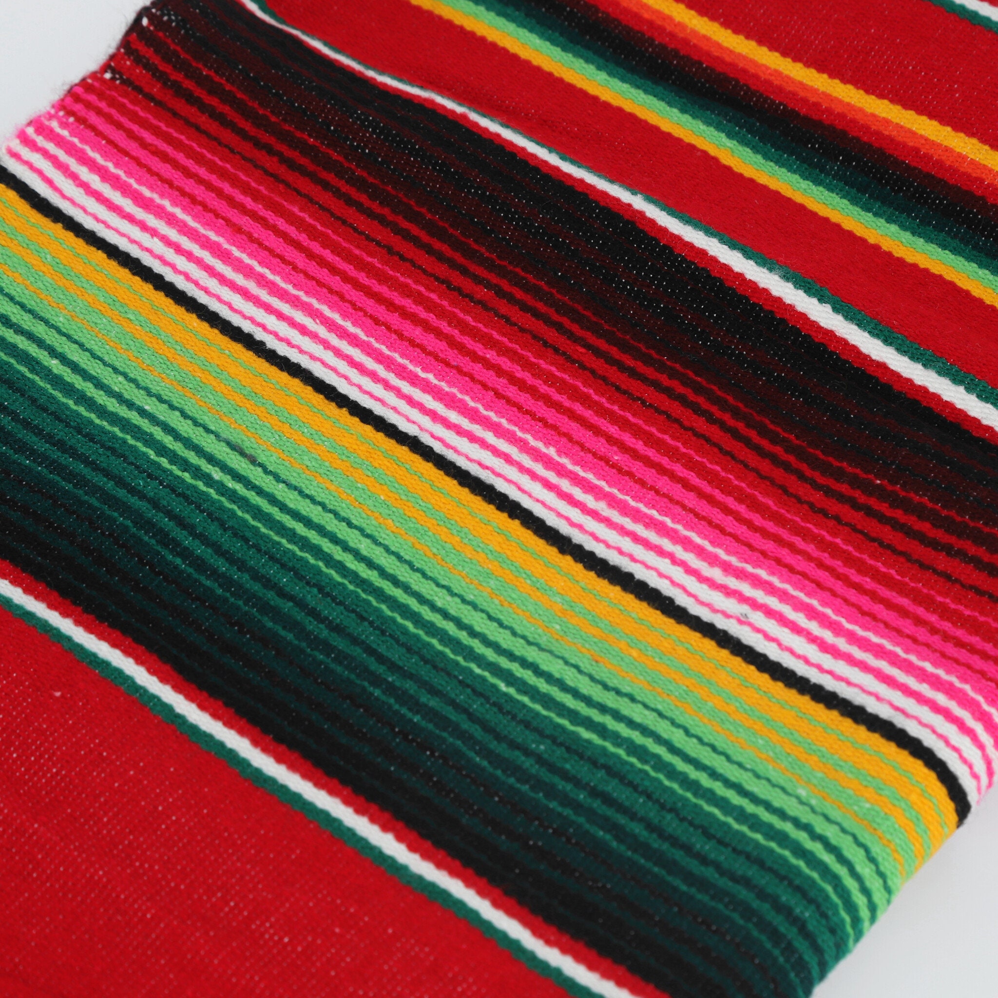 Red Striped Mexican Serape | Authentic Mexican Blanket | Picnic Rug ...