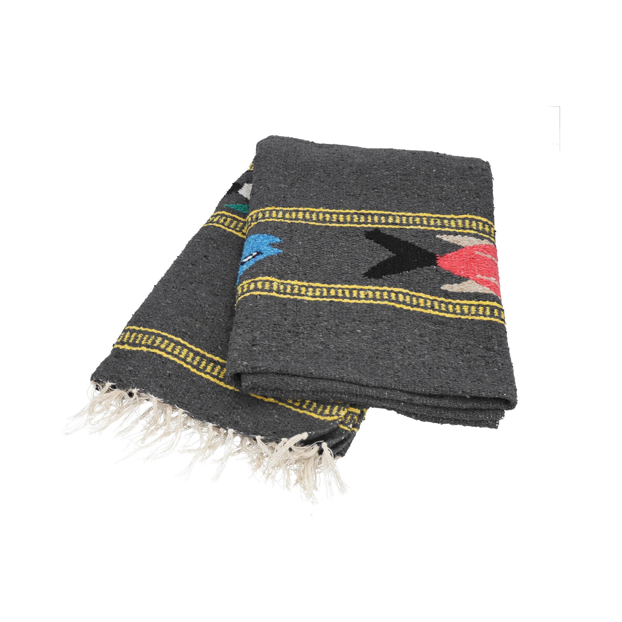 Rare Sarape With Aztec Motifs in Red and Gray Warm & Cozy - Etsy