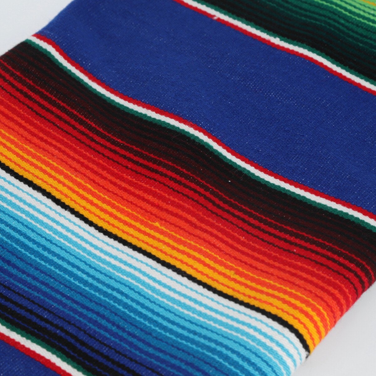 Mantas Mexicanas Multicolores / Sarape Mexicano / Manta Saltillo tejida a mano / Funda de cama ...
