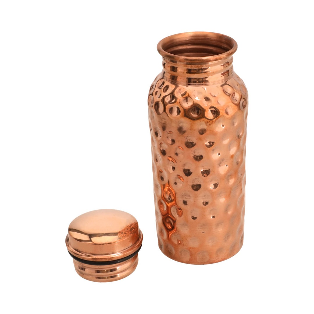 Hand Hammered Copper Drink Bottle | Elegant Copper Flask | Premium ...