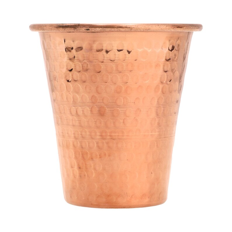Elegant Hammered Copper Glass Artisan Drinkware 100% Pure Copper Set of ...