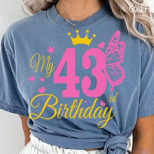 Girl 43rd Birthday Svg, Butterfly Svg, 43rd Girl Birthday Svg, Forty ...