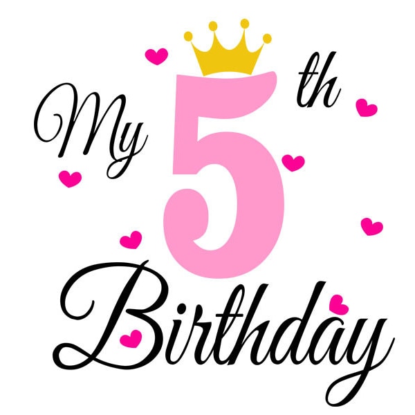 Happy 5th Birthday Clipart - Etsy