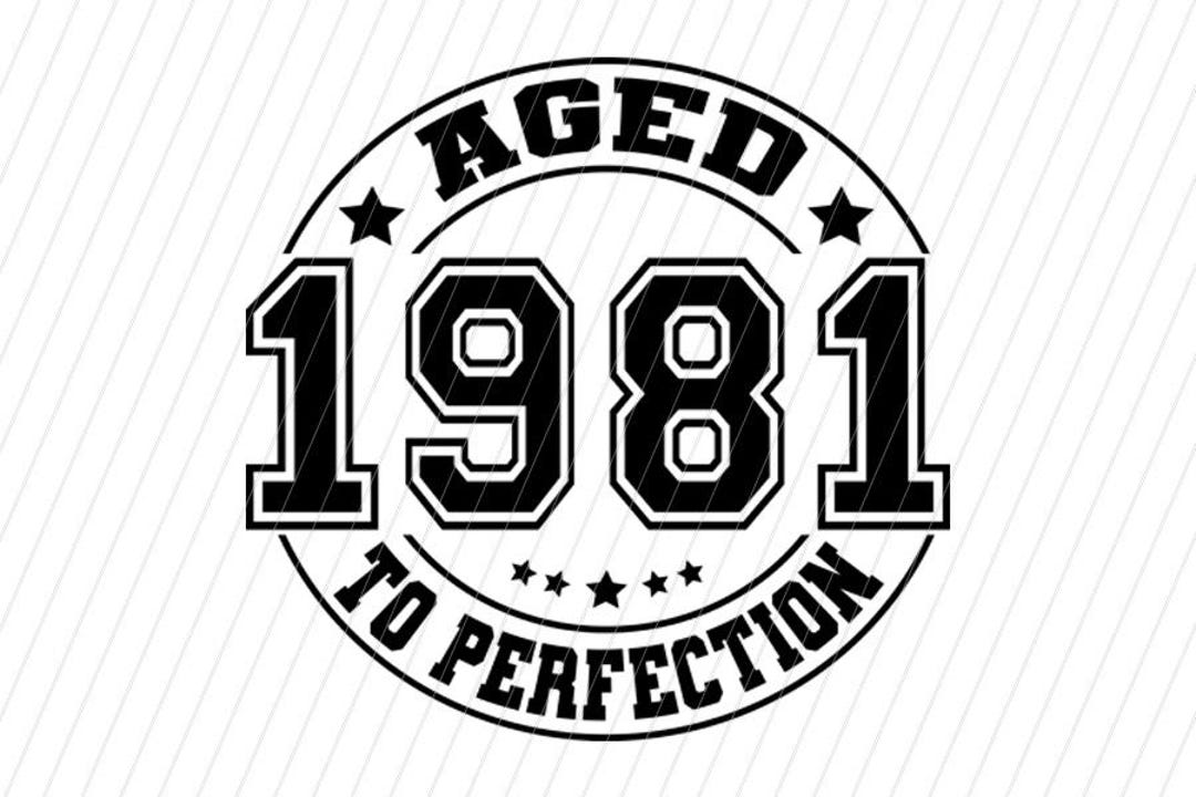 Vintage 1981 Svg Png, Aged to Perfection, Retro 1981 Svg Png, Retro ...