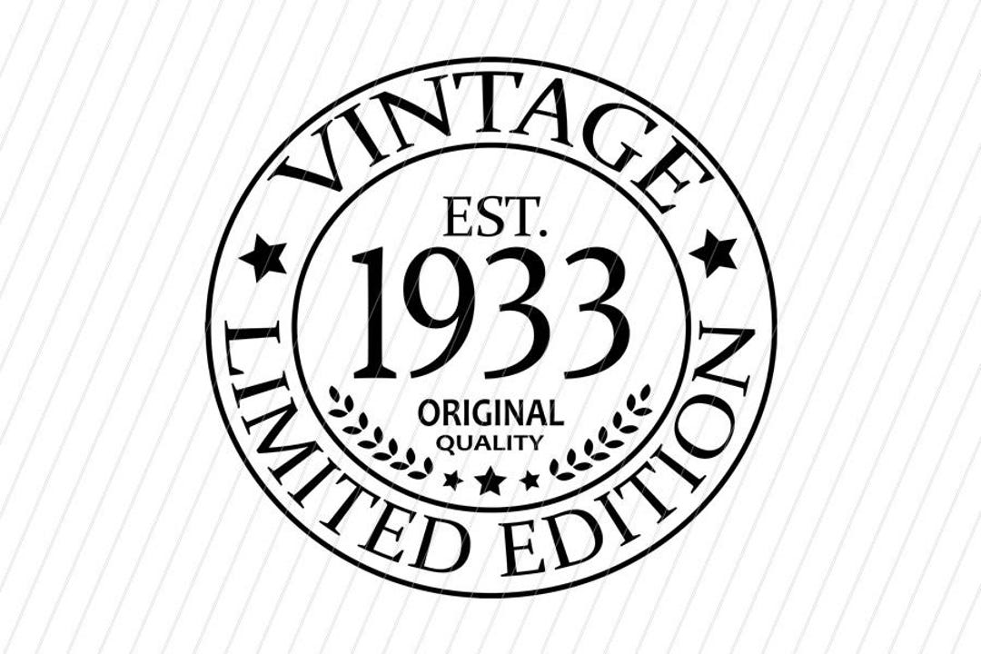 Vintage Limited Edition 1933 Svg Png, Retro 1933 Svg Png, Retro 91st ...