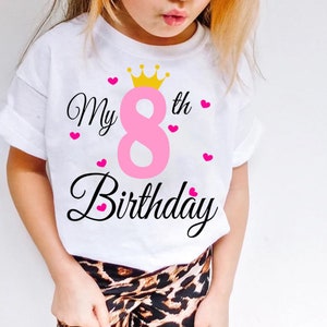 Girl 8th Birthday Svg, Birthday Princess Svg, 8th Birthday Svg, B-day ...