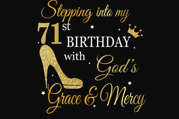 71st Birthday Svg Queen Birthday 71st Svg Gold Glitter 71st - Etsy