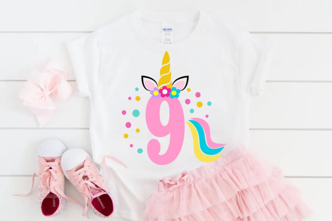9th Girl Birthday Svg, Unicorn Birthday Girl Svg, Birthday Princess Svg ...
