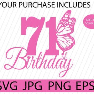 71st Birthday Cake Topper Svg Png File, Cake Topper Svg Png File, Queen ...