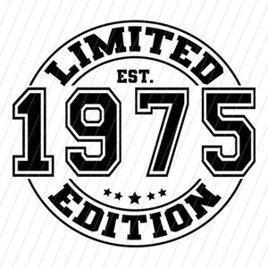 Vintage 1975 Limited Edition Png Svg, Man 50th Birthday Svg Png, Woman ...