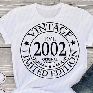 Vintage Limited Edition 2002 Svg Png, Retro 2002 Svg Png, Retro 22nd ...