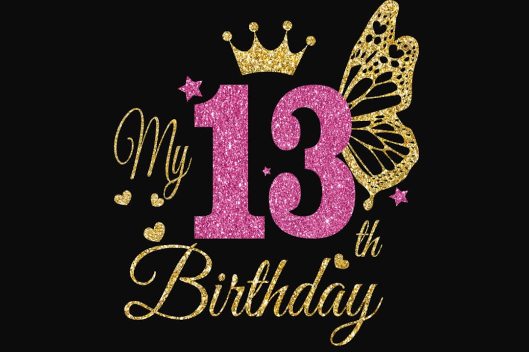 Girl 13th Birthday Svg, Butterfly Svg, 13th Girl Birthday Svg, Birthday ...