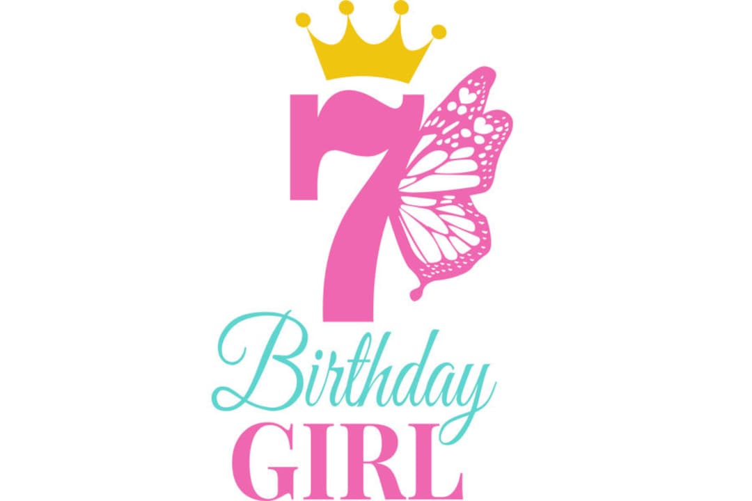 Girl 7th Birthday Svg, Butterfly Svg, Birthday Girl Svg, Birthday ...