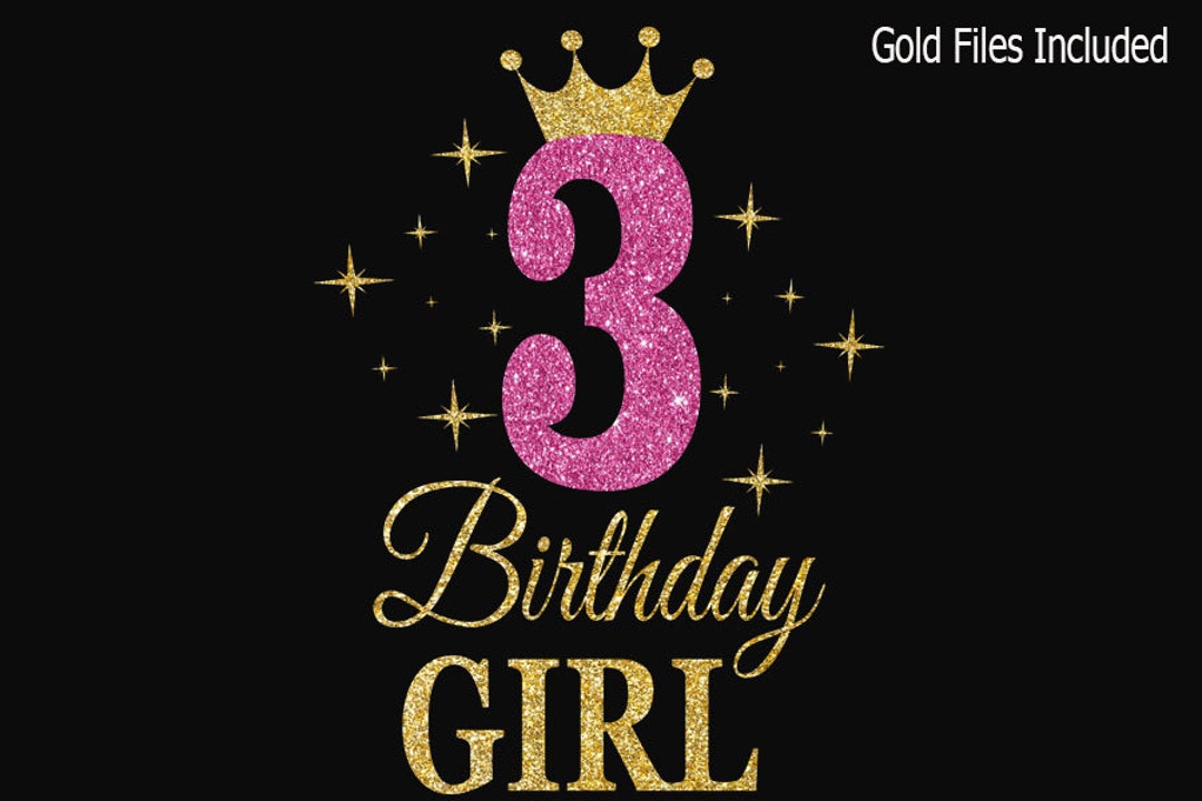 3rd Birthday Svg, 3rd Girl Birthday Svg, Birthday Princess Svg, B-day ...