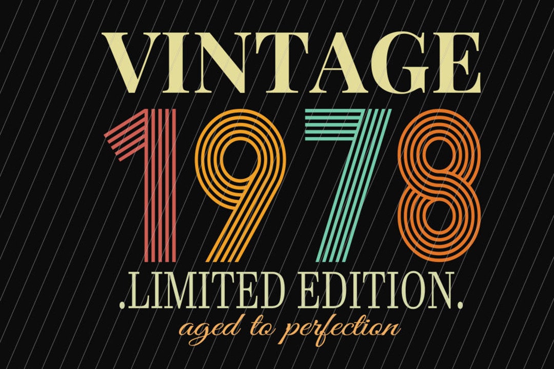 Vintage Aged to Perfection 1978 Svg, Man 47th Birthday Svg Png, Woman ...