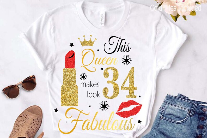 34th Birthday Svg Queen Birthday 34th Svg 34th Birthday Svg - Etsy