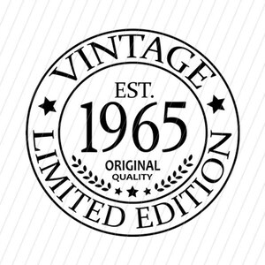 Vintage 1965 Limited Edition Svg Png, Retro 1965 Svg Png, Retro 59th ...