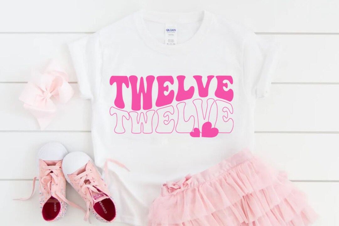 12th Girl Birthday Svg Twelve Birthday Svg Retro Hearts Svg - Etsy