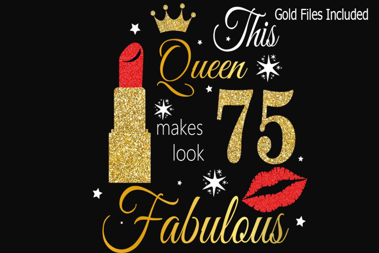 75th Birthday Svg Queen Birthday 75th Svg 75th Birthday Svg | Etsy