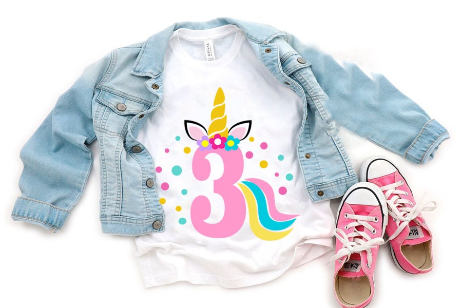 3rd Girl Birthday Svg Unicorn Birthday Girl Svg Birthday - Etsy