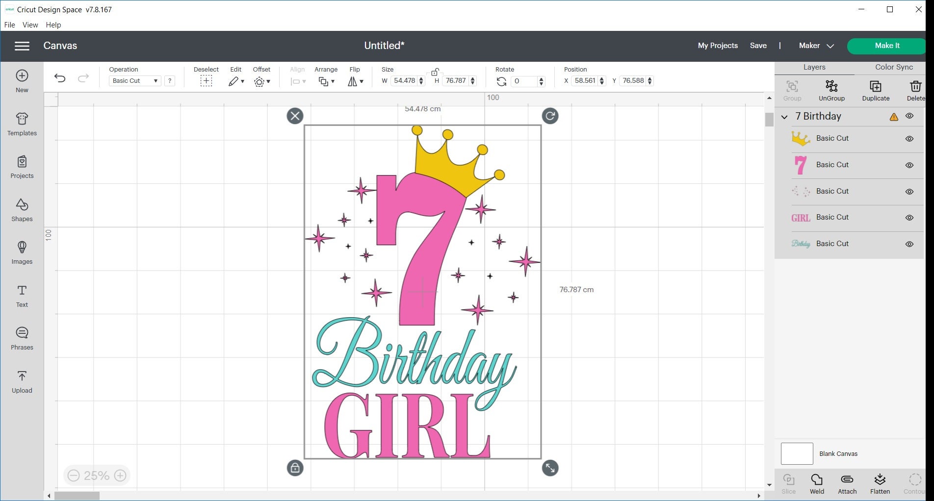 7th Birthday Svg 7th Girl Birthday Svg Birthday Princess - Etsy