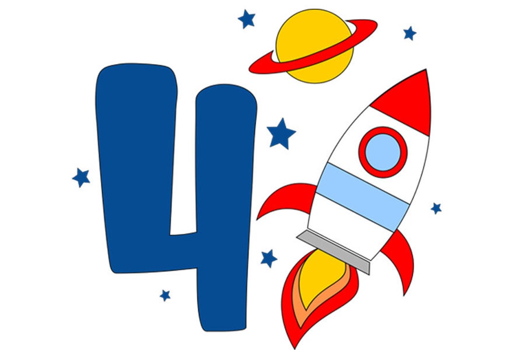 Boy 4th Birthday Svg Rocket Ship Svg Four Years Old Svg - Etsy Canada