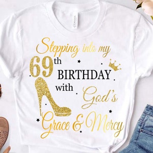 69th Birthday Svg, Queen Birthday 69th Svg, Gold Glitter 69th Birthday ...