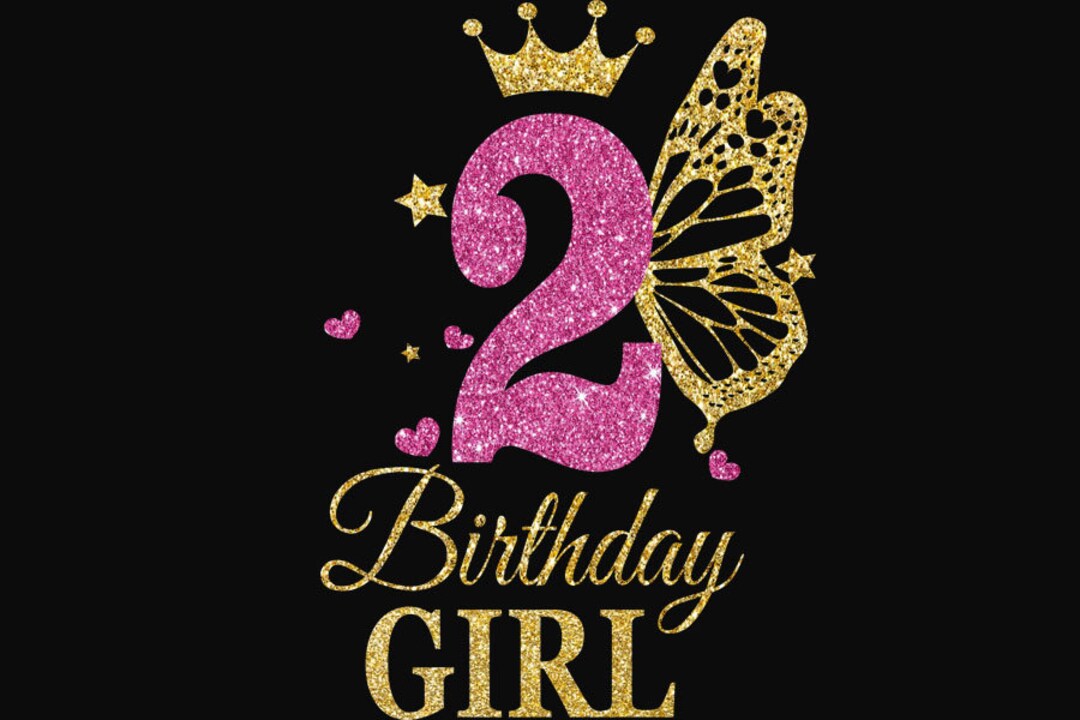 Girl 2nd Birthday Svg, Butterfly Svg, 2nd Birthday Svg, 2nd Girl ...