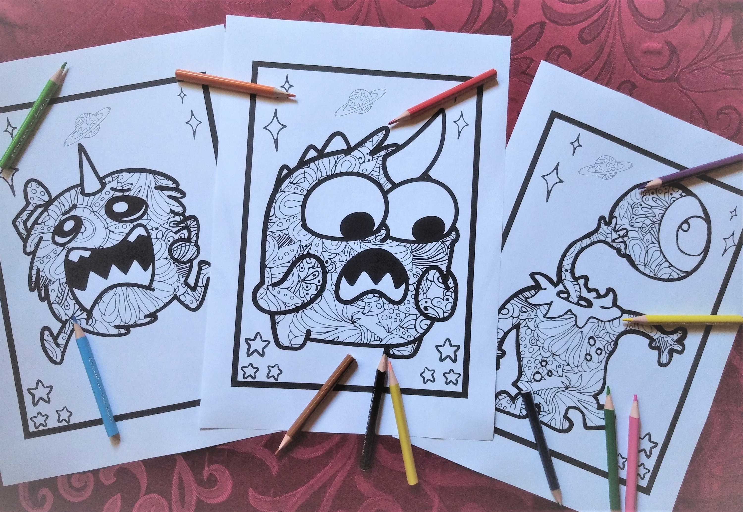 Cool Aliens Mandala Coloring Pages for Kids Sheets PDF - Etsy