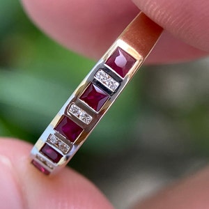 Ruby and Diamond Ring, Minimal and Timeless Design, Second Hand, Antique - Etsy